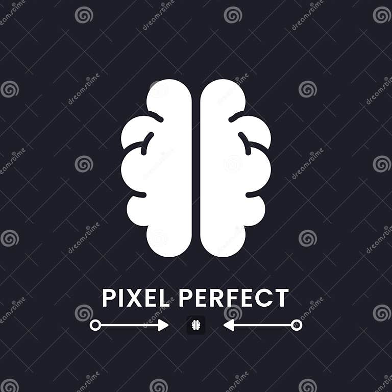 Human Brain White Solid Desktop Icon Stock Vector - Illustration of ...