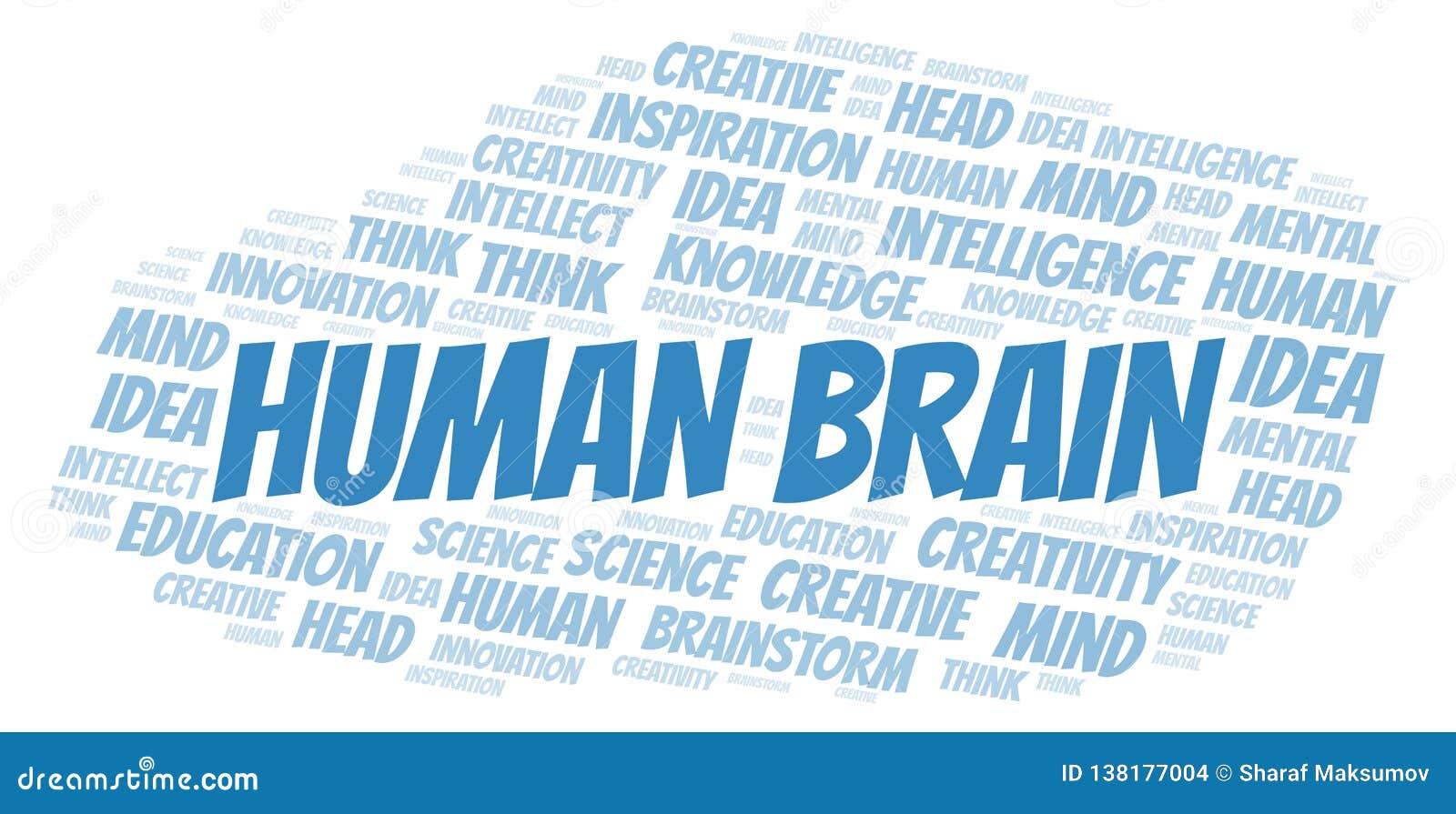 Human Brain word cloud stock illustration. Illustration of creative ...