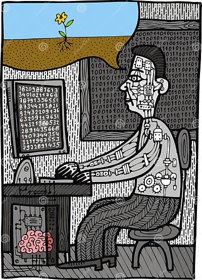 Human Brain at Work As Programmer Stock Vector - Illustration of ...