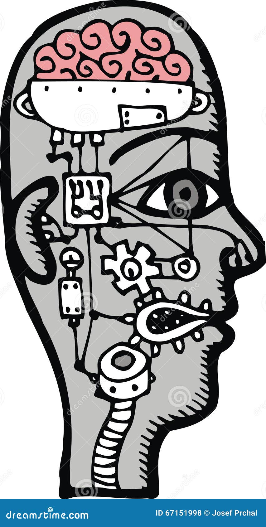 Human brain at work stock vector. Illustration of creative - 67151998