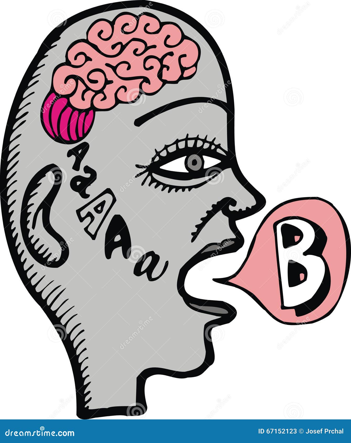 Human brain at work stock vector. Illustration of innovation - 67152123