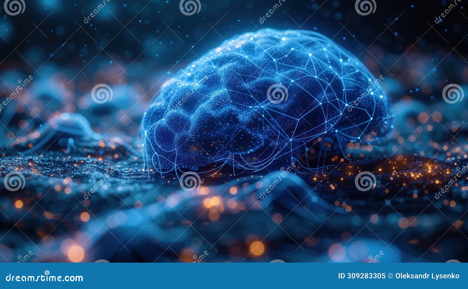 Human Brain Work Neuro Connections Concept Stock Illustration ...