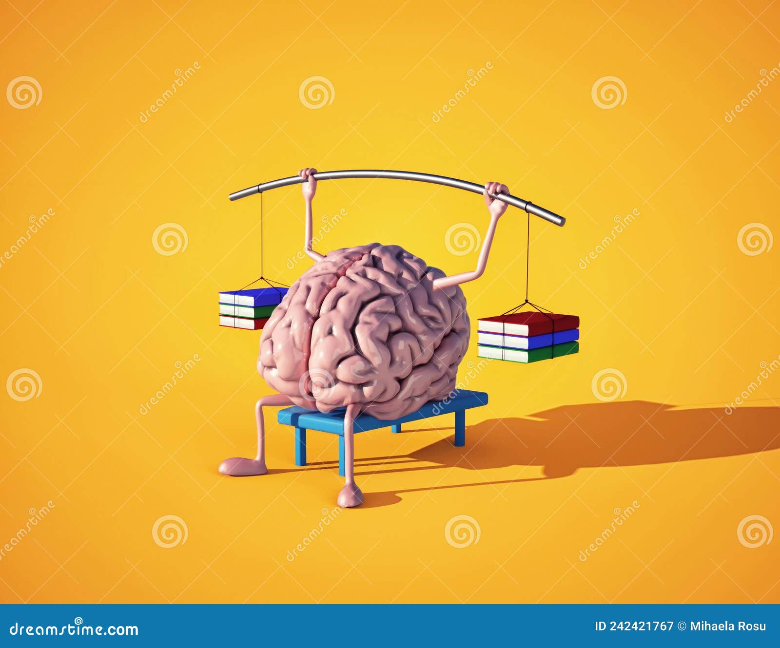Brain Working. Concept Business Vector Illustration. Flat Design Style ...