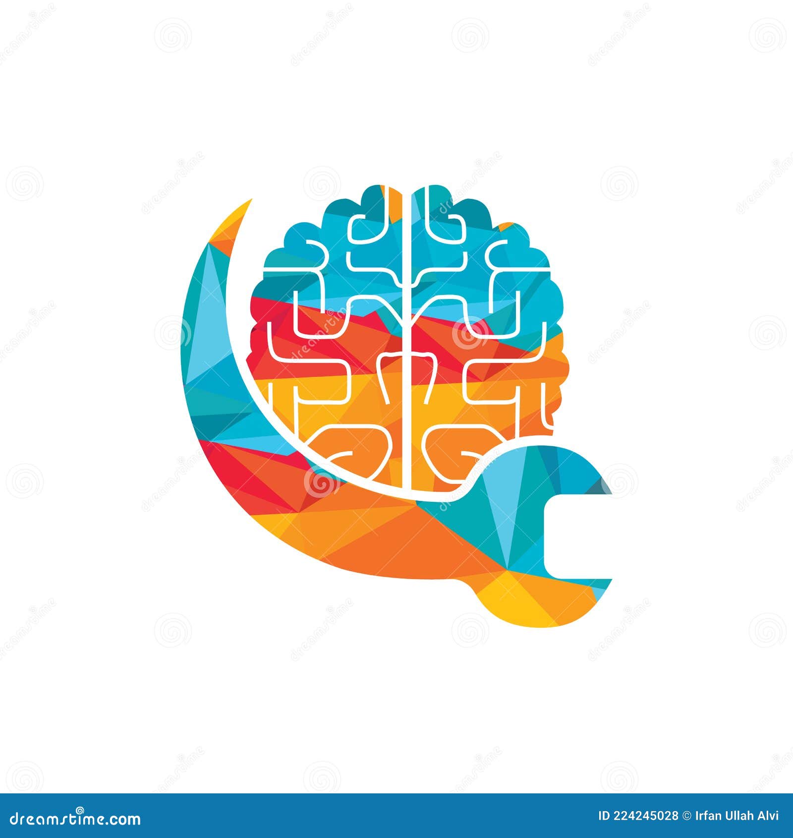 Brain Repair Vector Logo Design. Brain and Wrench Icon Logo Design ...