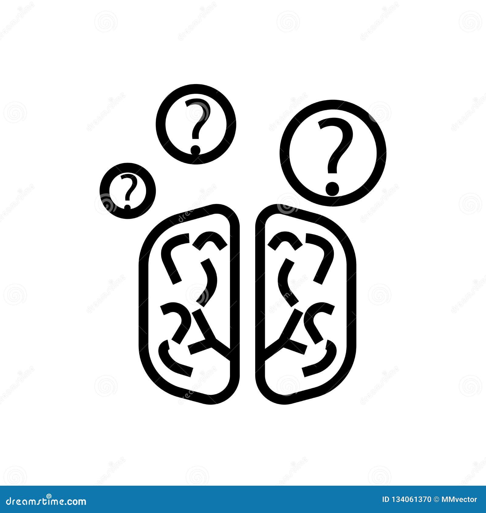 Human Brian Icon Vector Isolated on White Background, Human Brian Sign ...