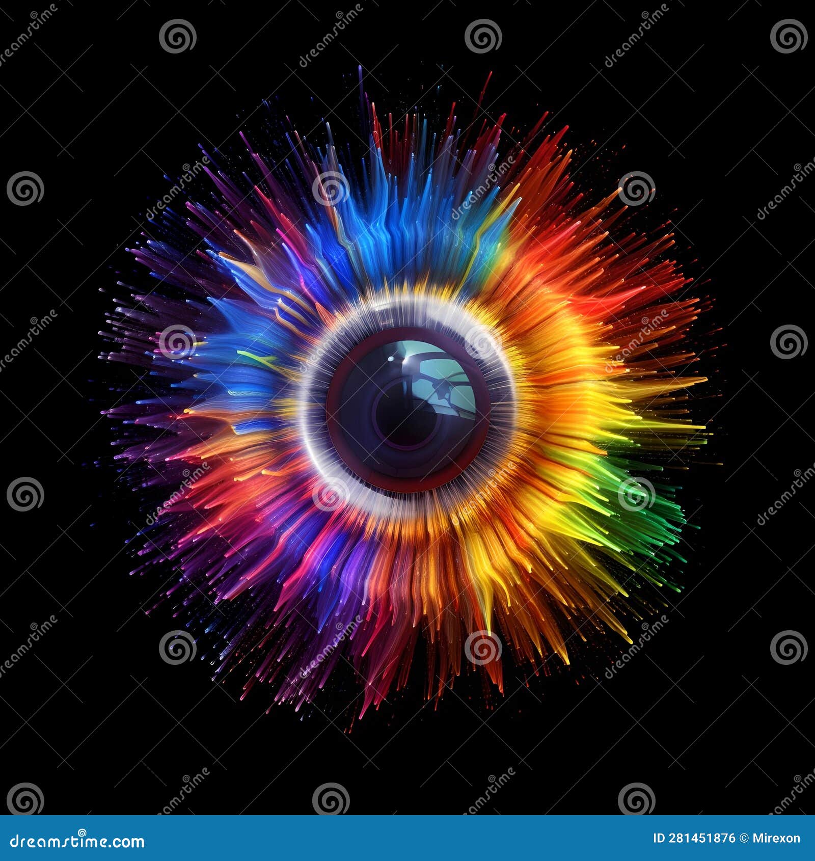 Human Bright Rainbow Iris Eye. Generative AI Stock Illustration ...