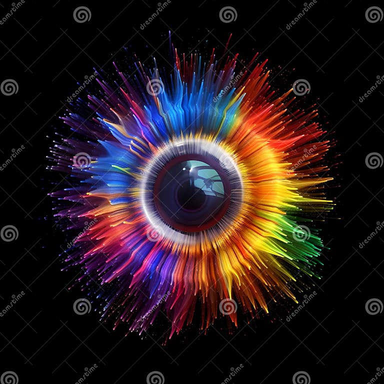 Human Bright Rainbow Iris Eye. Generative AI Stock Illustration - Illustration of abstract ...