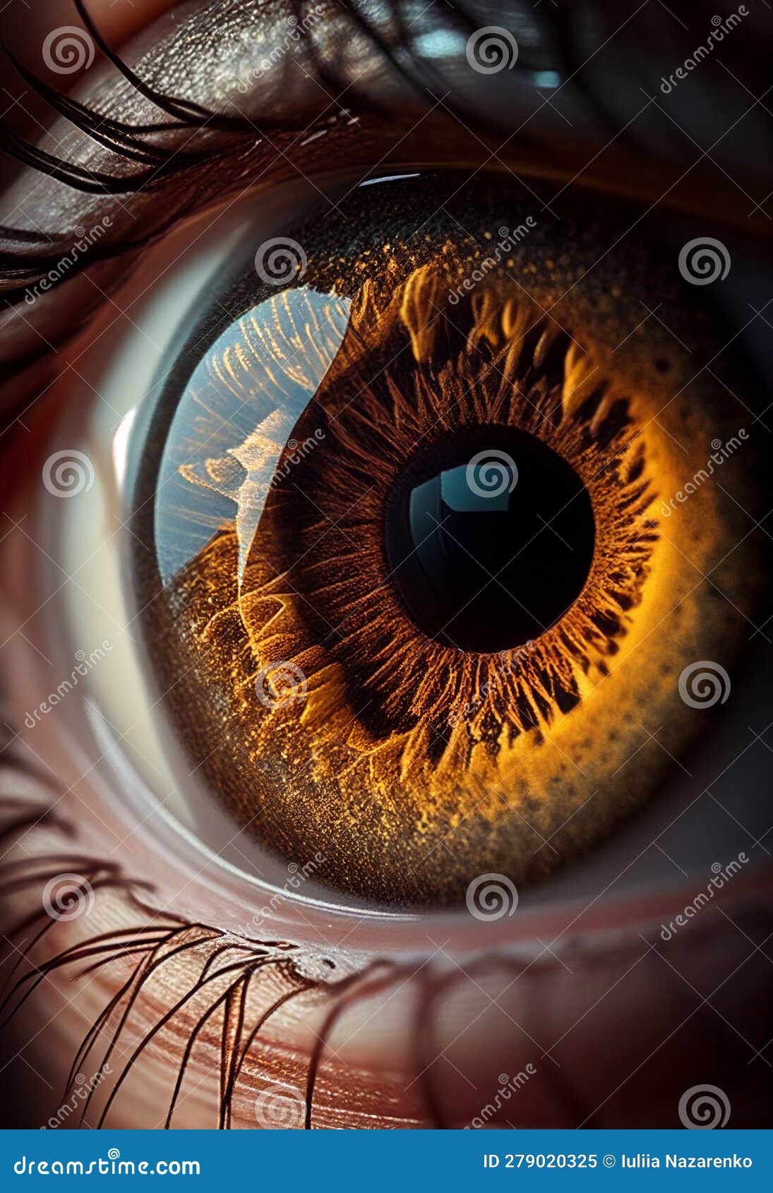 Human Brown Eye Close Up. AI Generated Stock Illustration ...