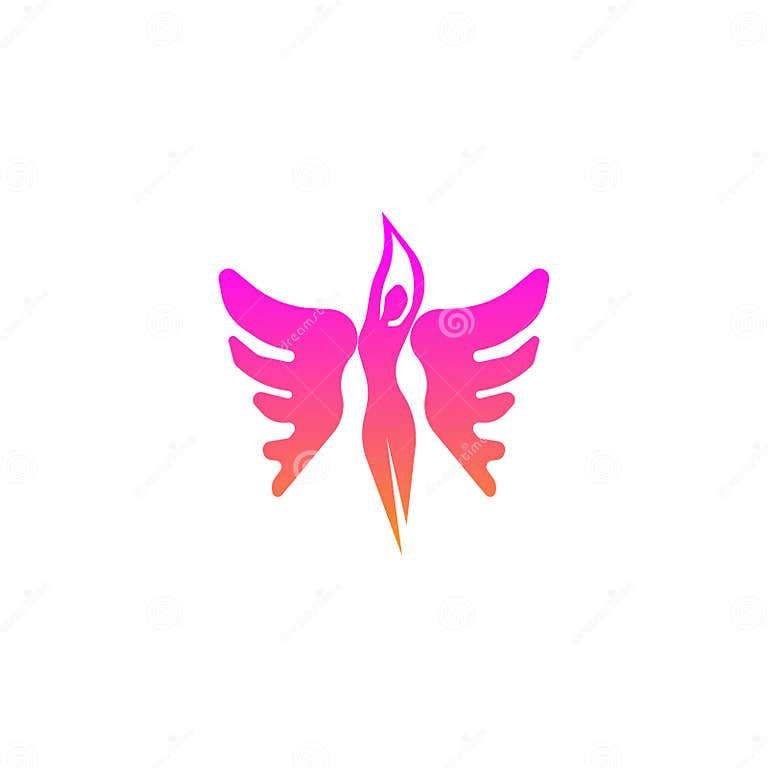 Human Butterfly Icon Logo Template Design Vector Stock Vector ...