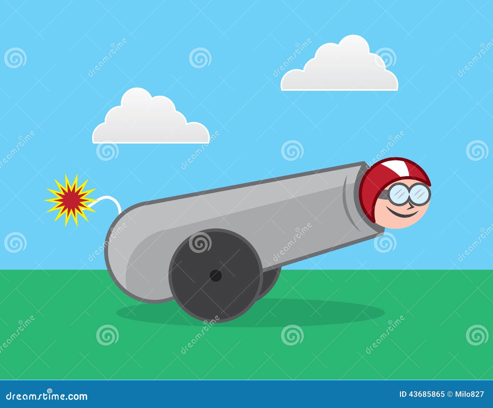 Human Cannonball Cartoon Vector | CartoonDealer.com #43685865