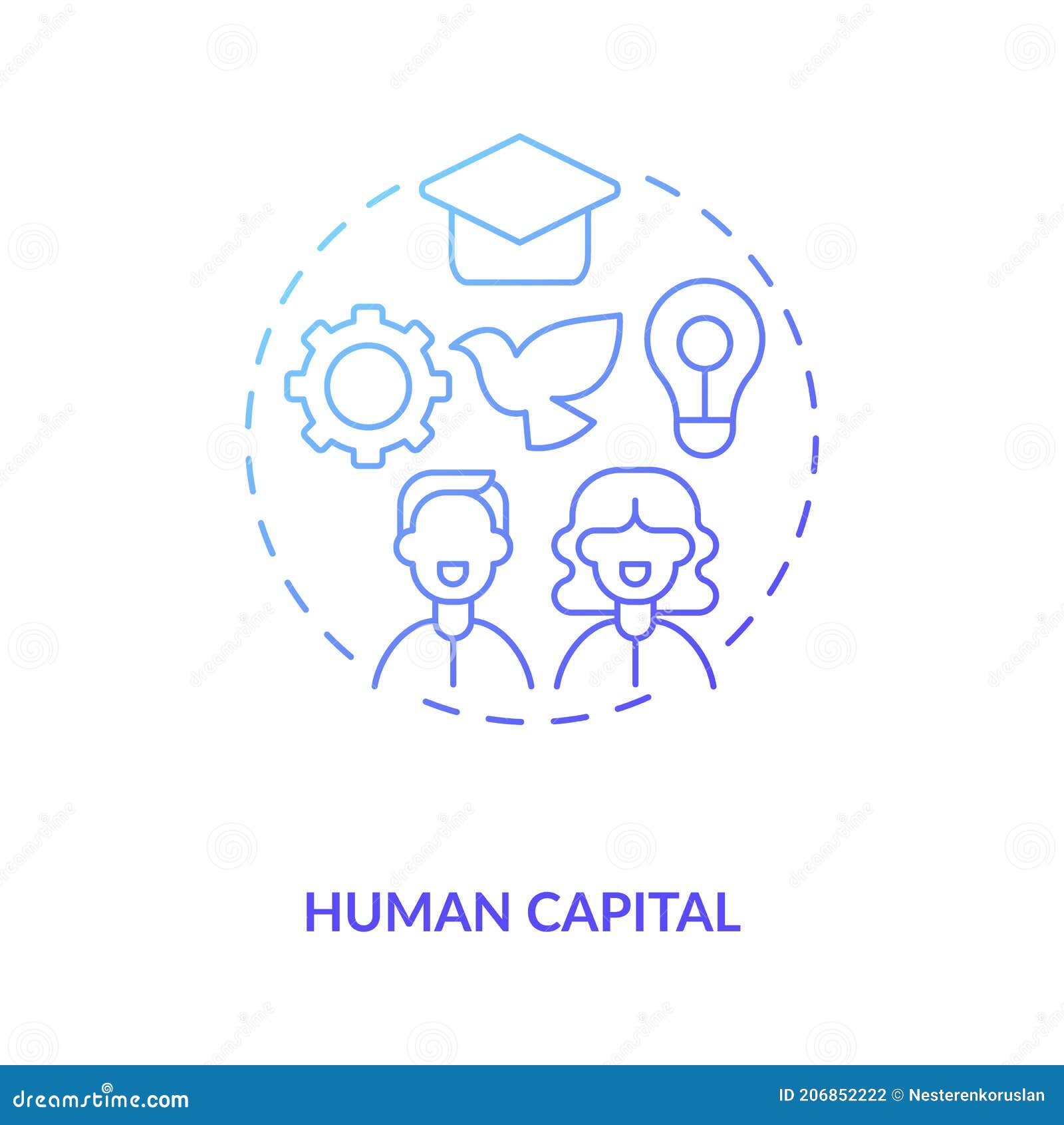 Human capital concept icon stock illustration. Illustration of concept ...
