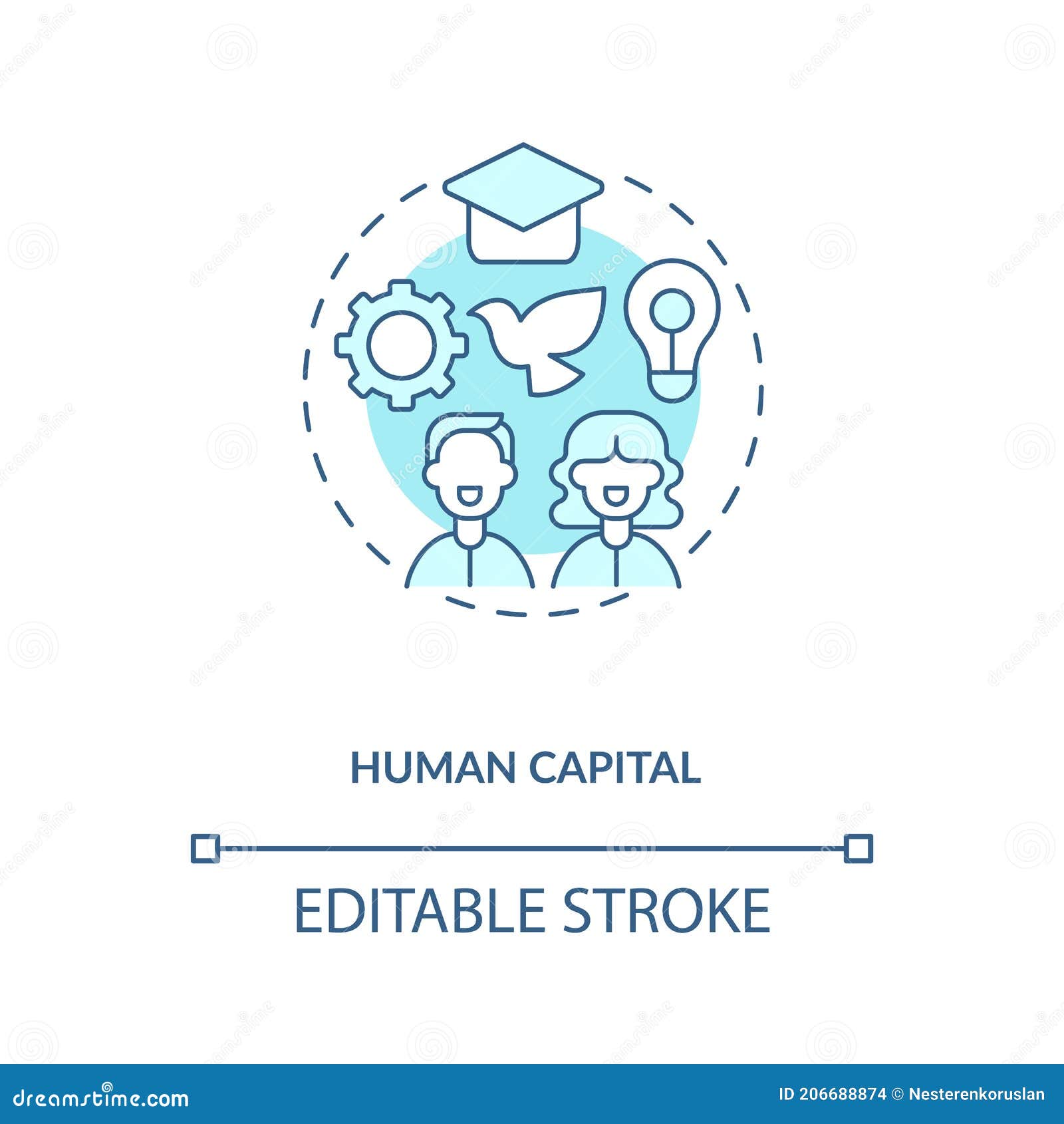 Human capital concept icon stock illustration. Illustration of concept ...