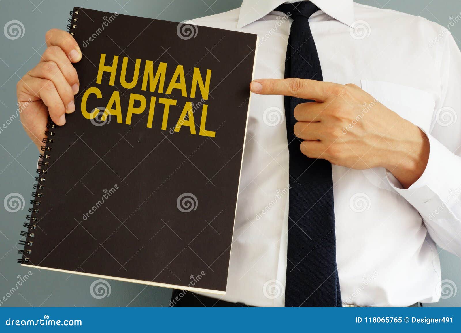 Human Capital Concept. Manager Holding Book. Stock Image - Image of ...