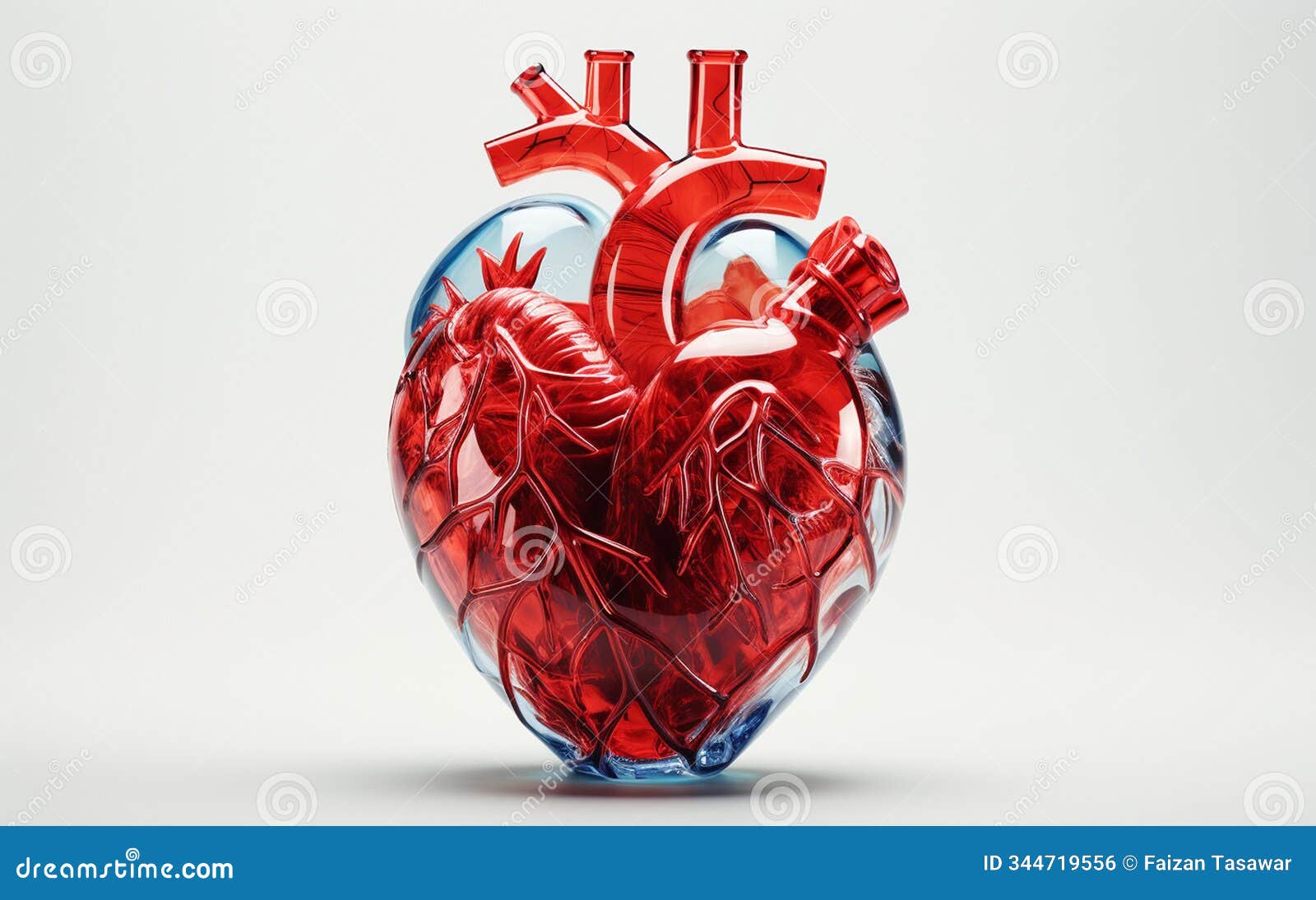 Human Cardiovascular System on a Clear Background Stock Illustration ...