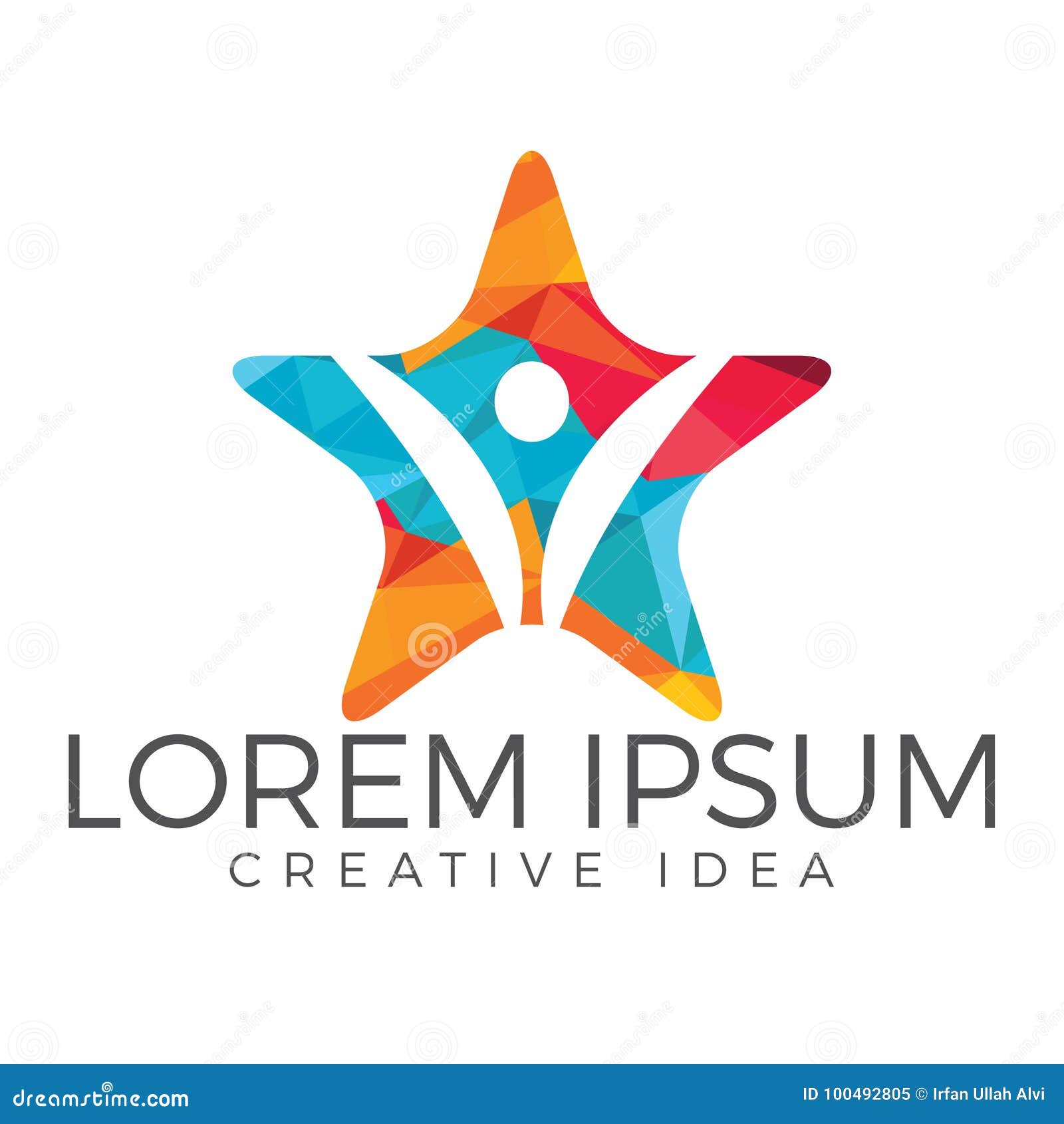 Happy Human Star Shape Logo Design. Stock Vector - Illustration of ...