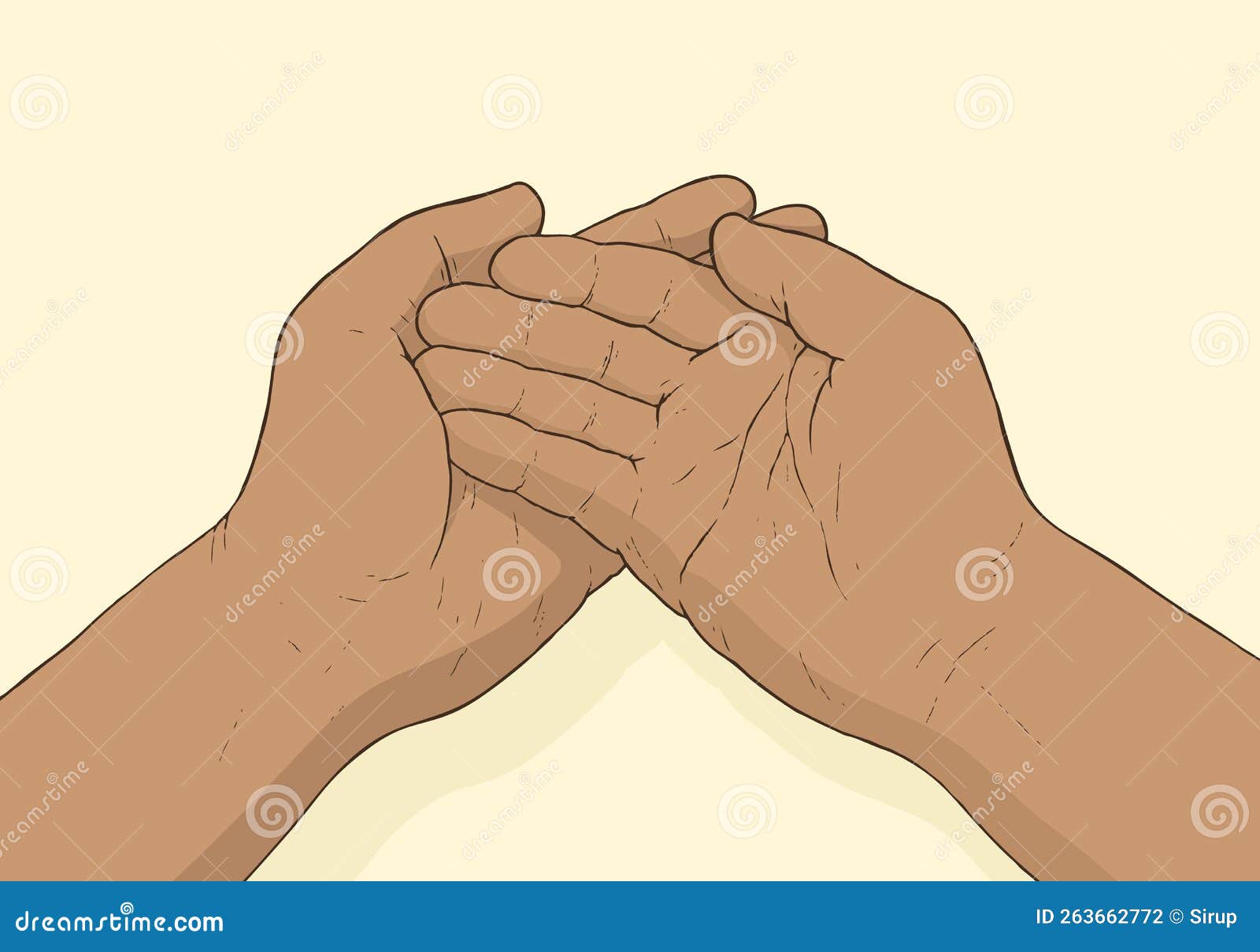 Human Caring Hands - Hand Drawn Illustration Stock Vector ...