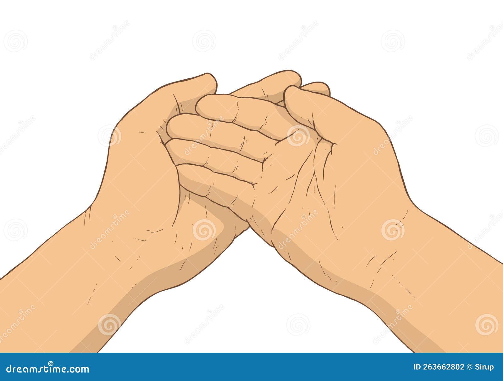 Human Caring Hands - Hand Drawn Illustration Stock Vector ...