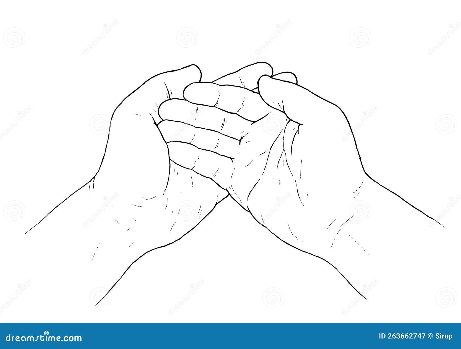 Human Caring Hands - Hand Drawn Illustration Stock Vector ...