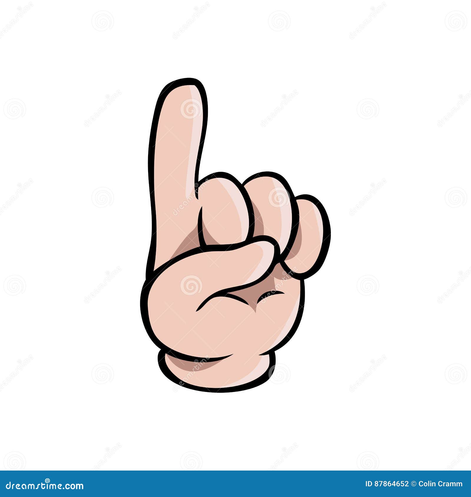 Human Cartoon Hand Showing One Finger Stock Vector - Illustration of ...