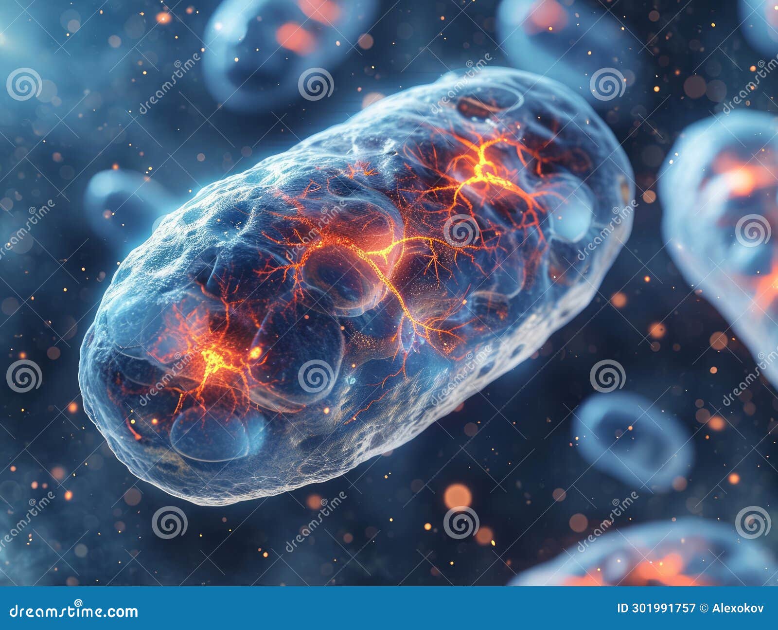 Human Cell Anatomy. 3d Illustration of Human Cell and Neurons Stock ...