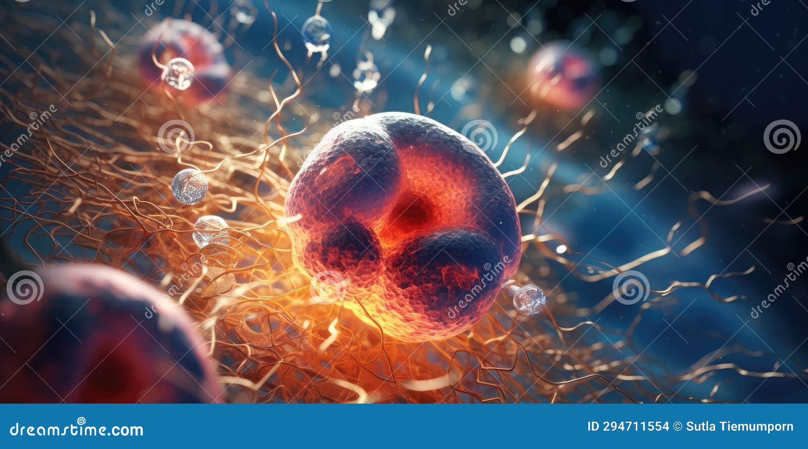 Human Cell or Embryonic Stem Cell, Cells of the Body Under a Microscope ...