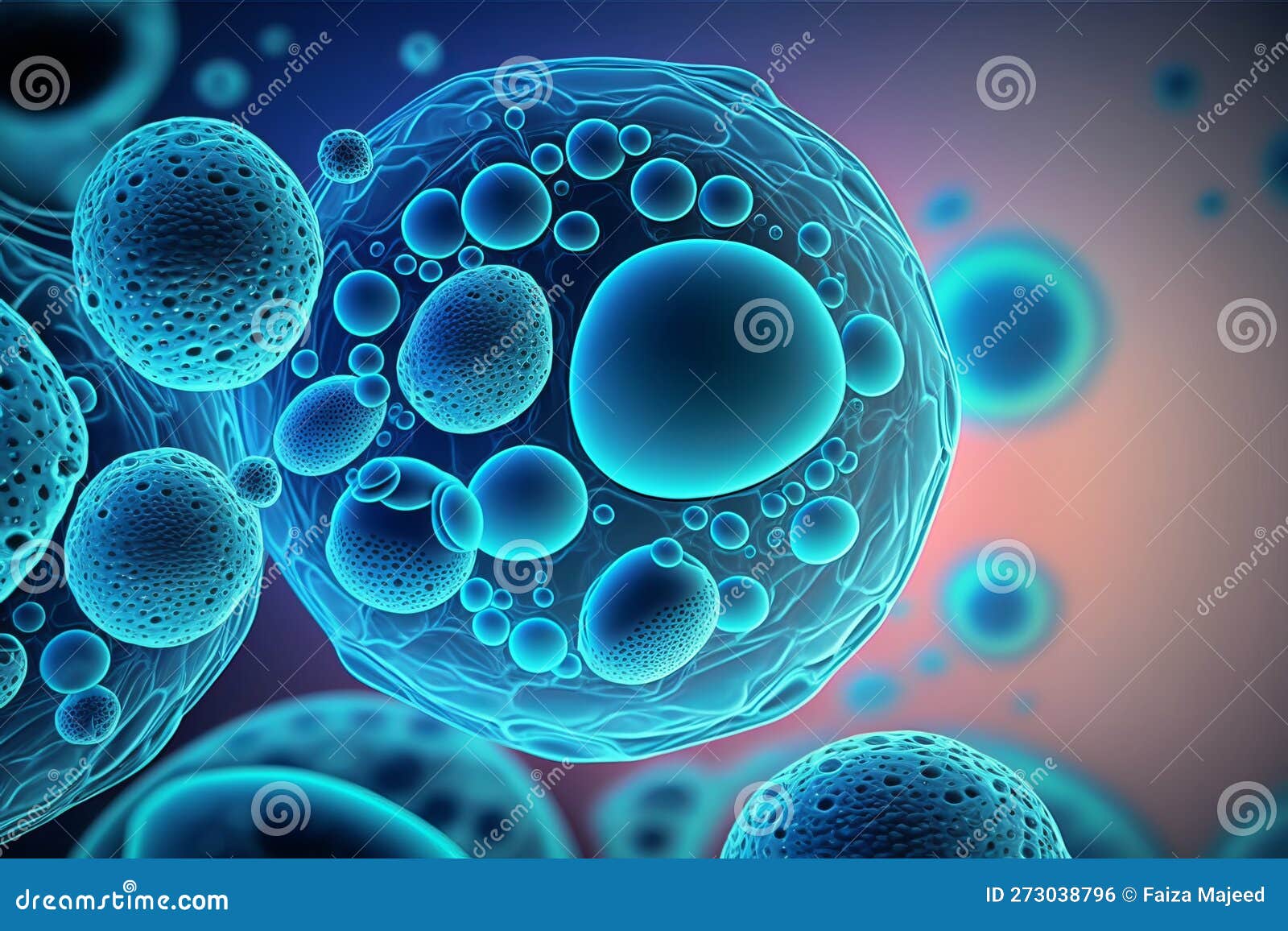 Human Cell or Embryonic Stem Cell Microscope Background, Generative AI ...