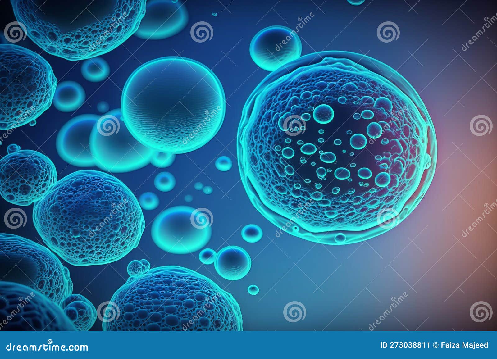 Human Cell or Embryonic Stem Cell Microscope Background, Generative AI ...