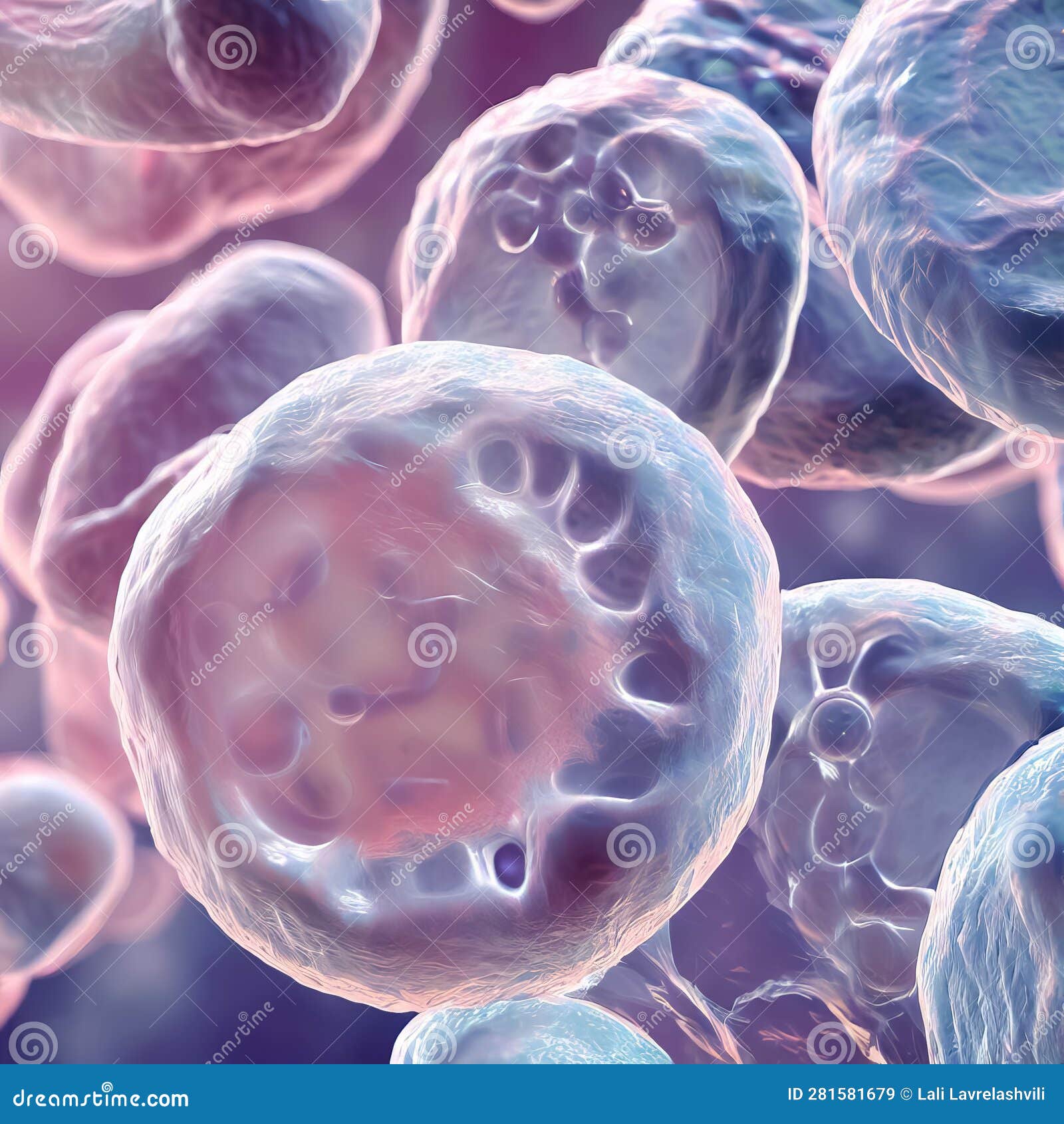 Human Cell or Embryonic Stem Cell Microscope Background. Generative AI ...