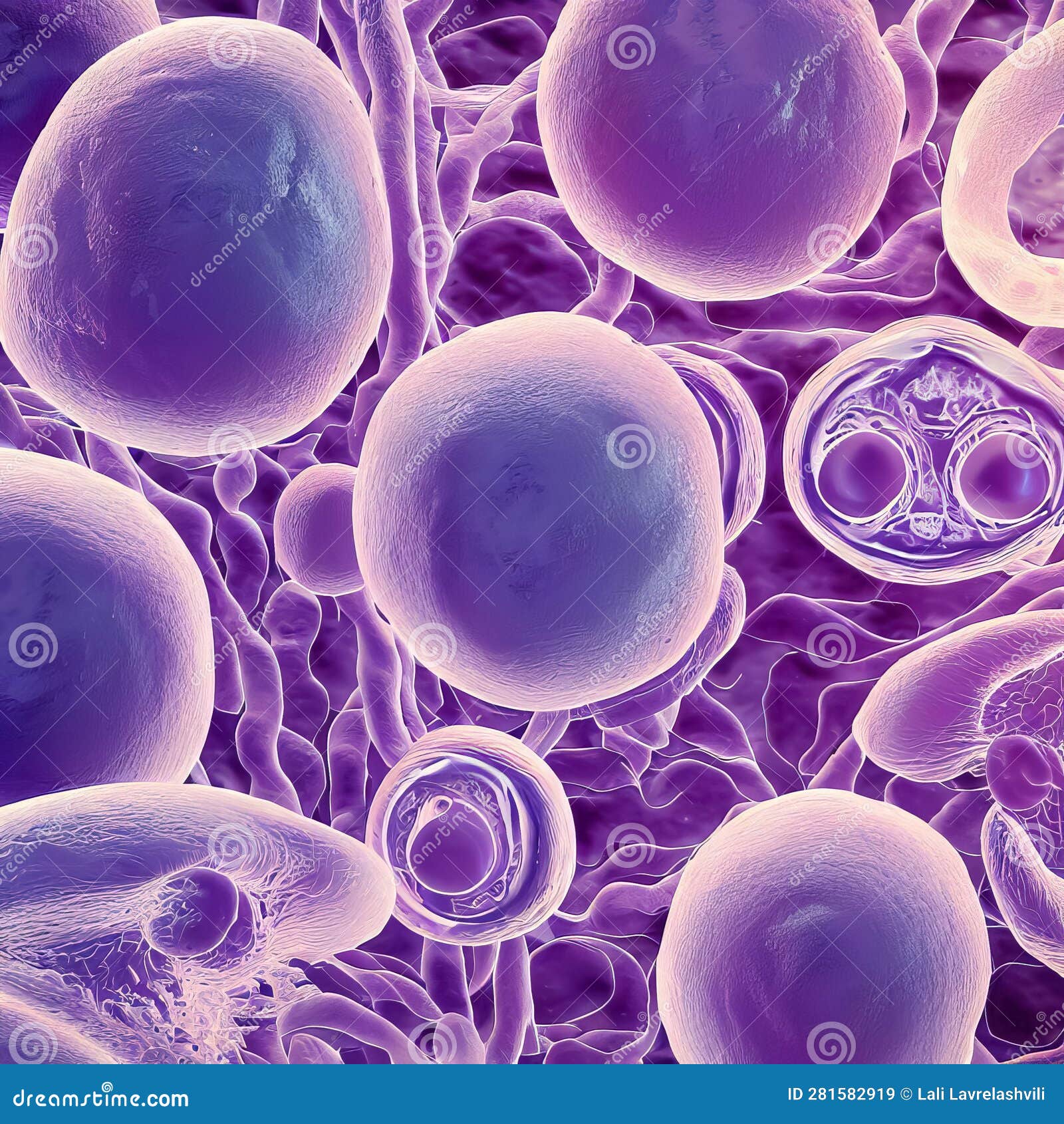 Human Cell or Embryonic Stem Cell Microscope Background. Generative AI ...
