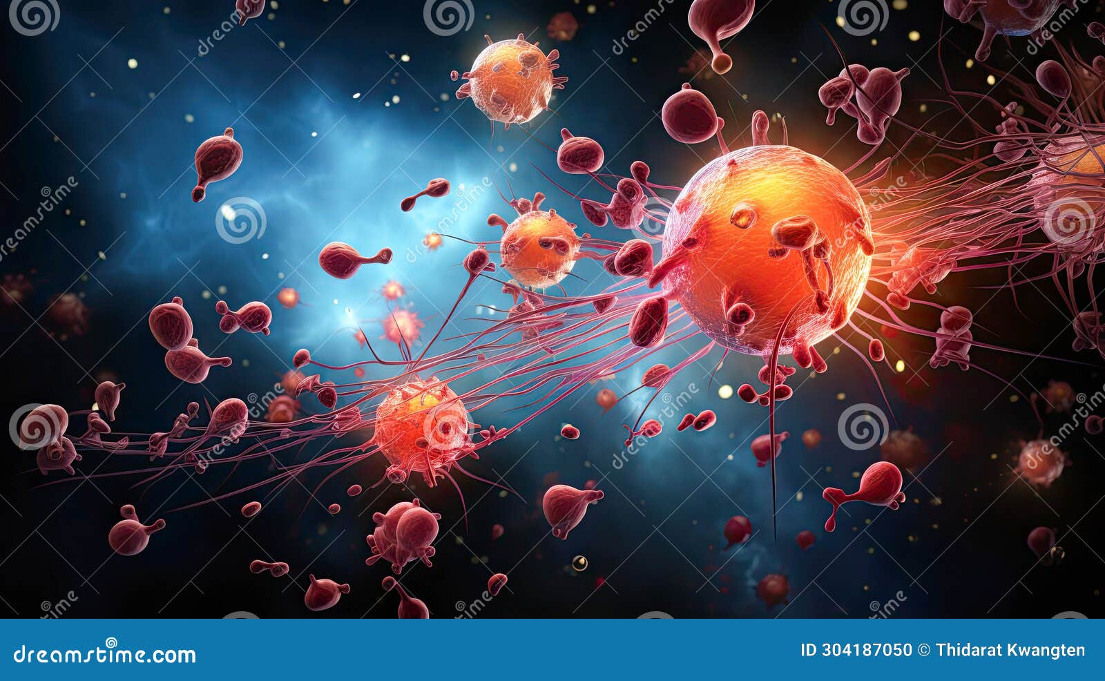 Human Cell or Embryonic Stem Cell Microscope Background.Generative AI ...