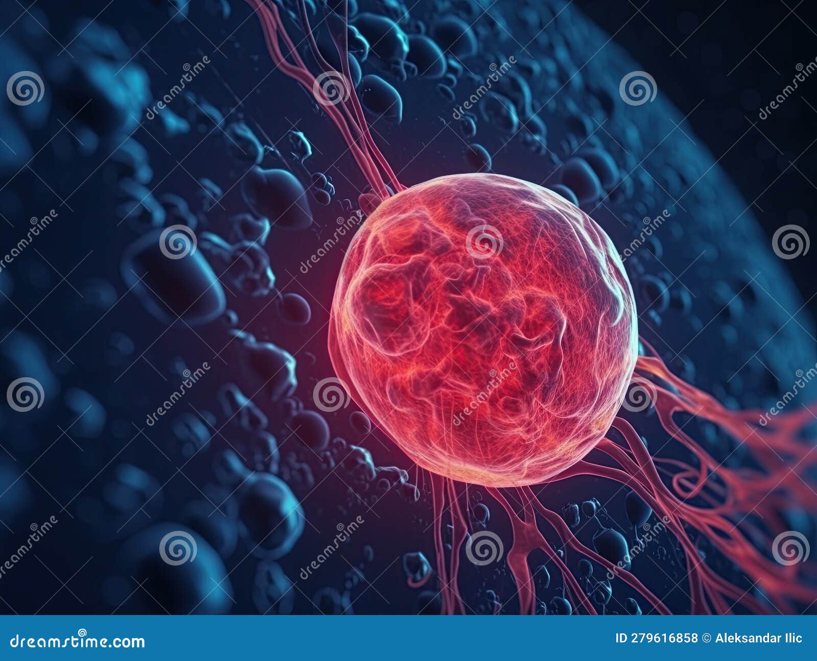 Human Cell Microscopic Image. Generative Ai Illustration Stock ...
