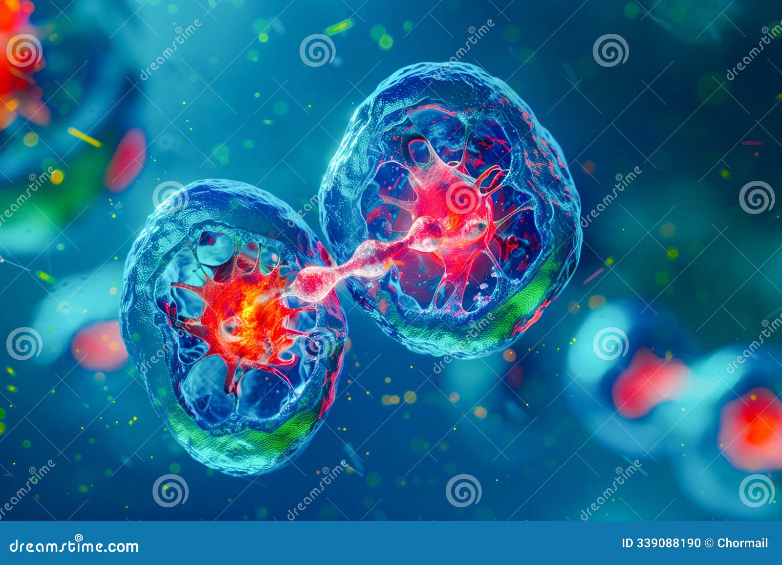 Human Cell Molecule, Science Lesson in Laboratory Stock Illustration ...