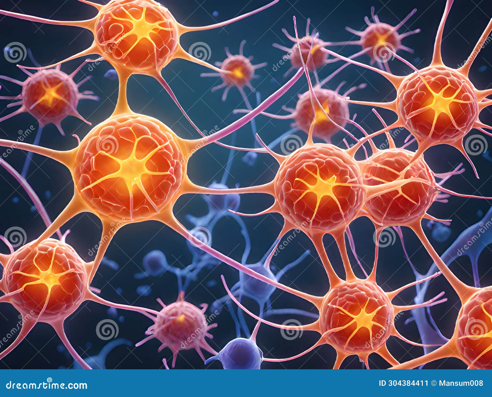 Human cells and bacteria stock illustration. Illustration of biology ...