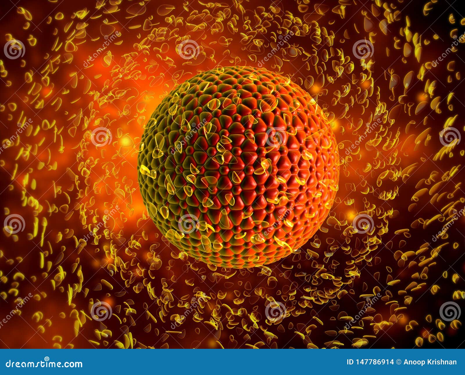 Human Cells Computer Generated Image Stock Illustration - Illustration ...