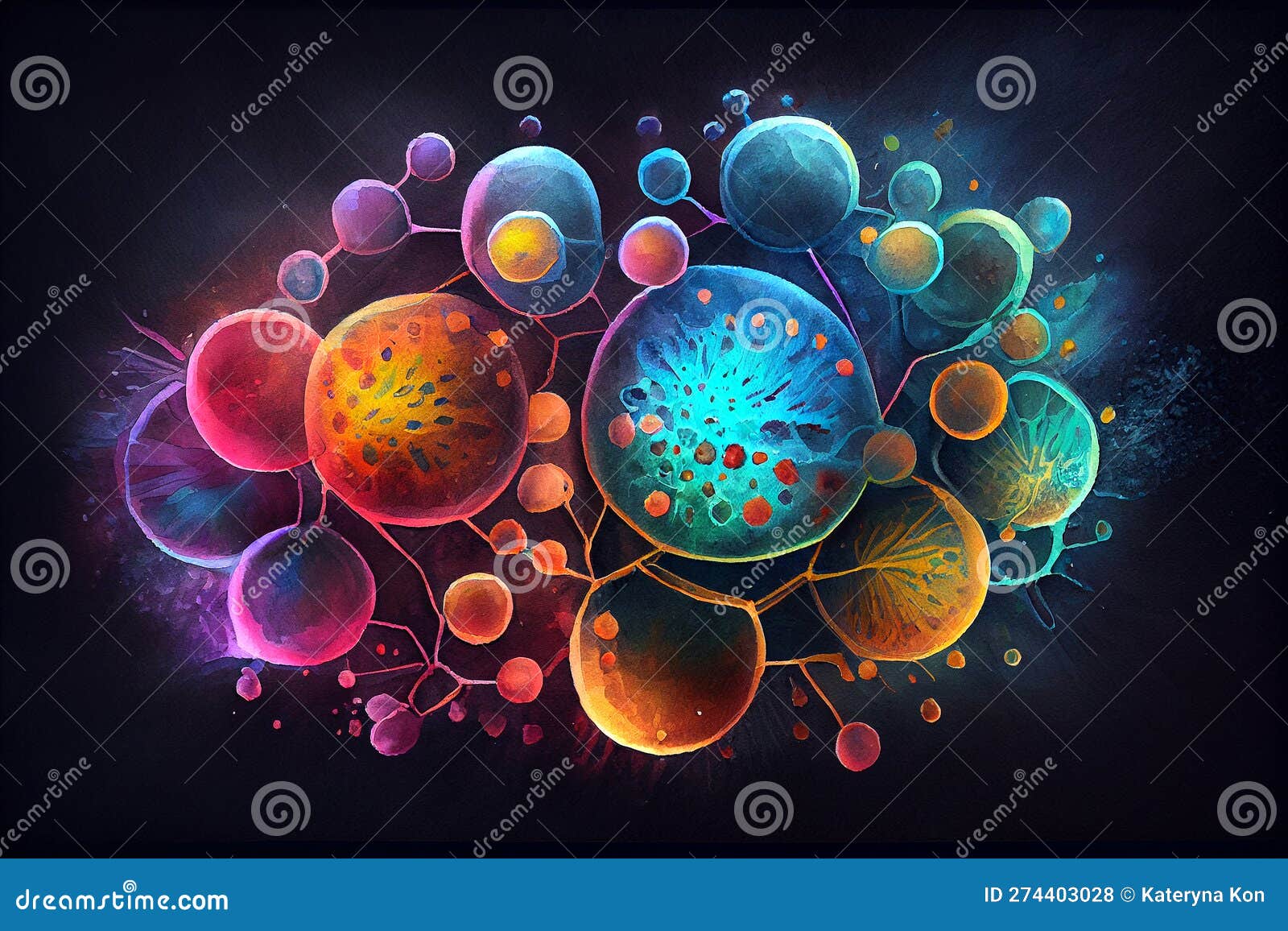 Human Cells Under Microscope, Generative Ai Illustration 库存例证 - 插画 包括有 ...