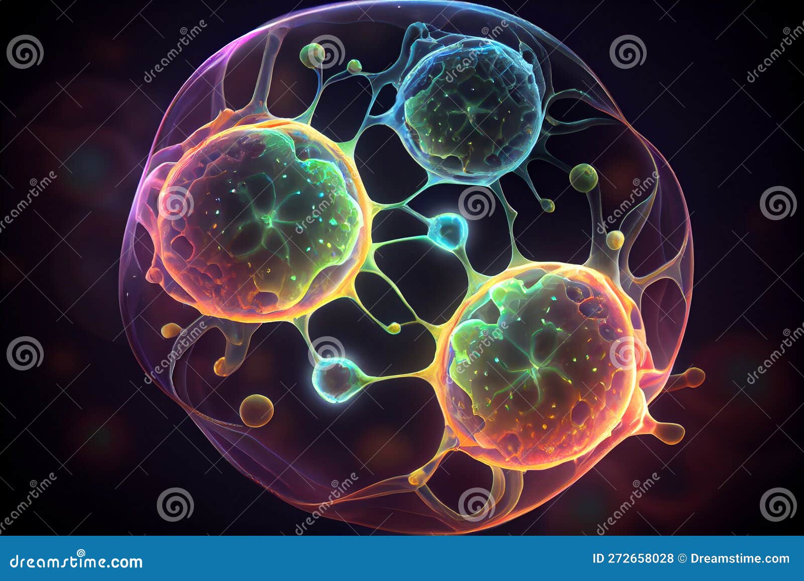Human Cells Under Microscope, Generative Ai Illustration Stock ...