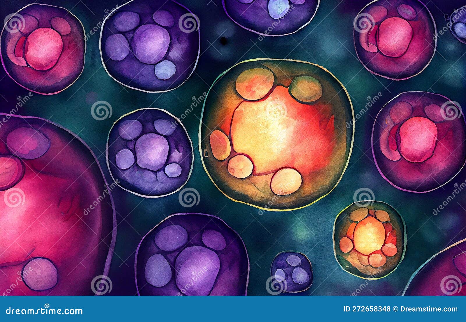 Human Cells Under Microscope, Generative Ai Illustration Stock ...