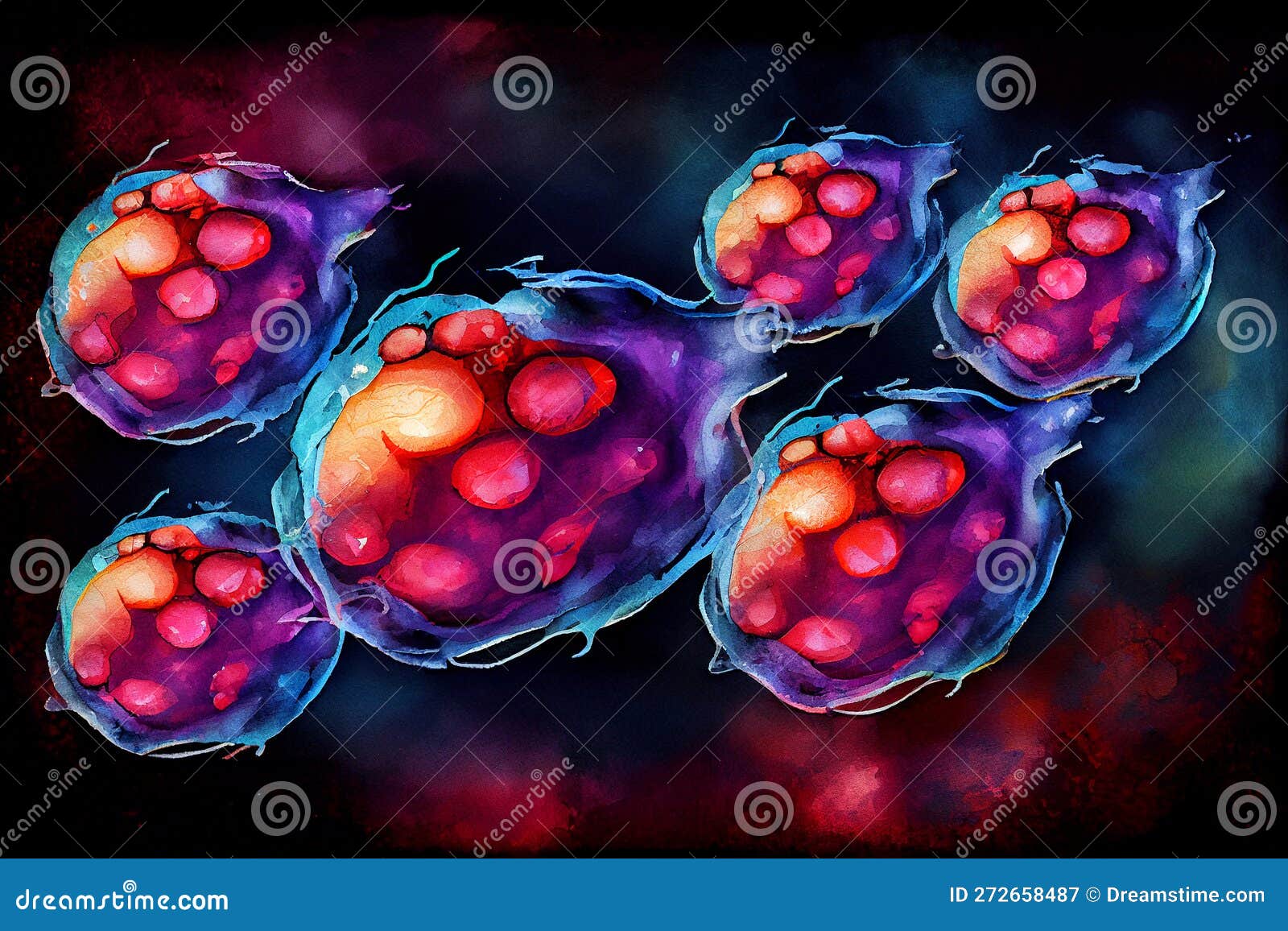 Human Cells Under Microscope, Generative Ai Illustration Stock ...