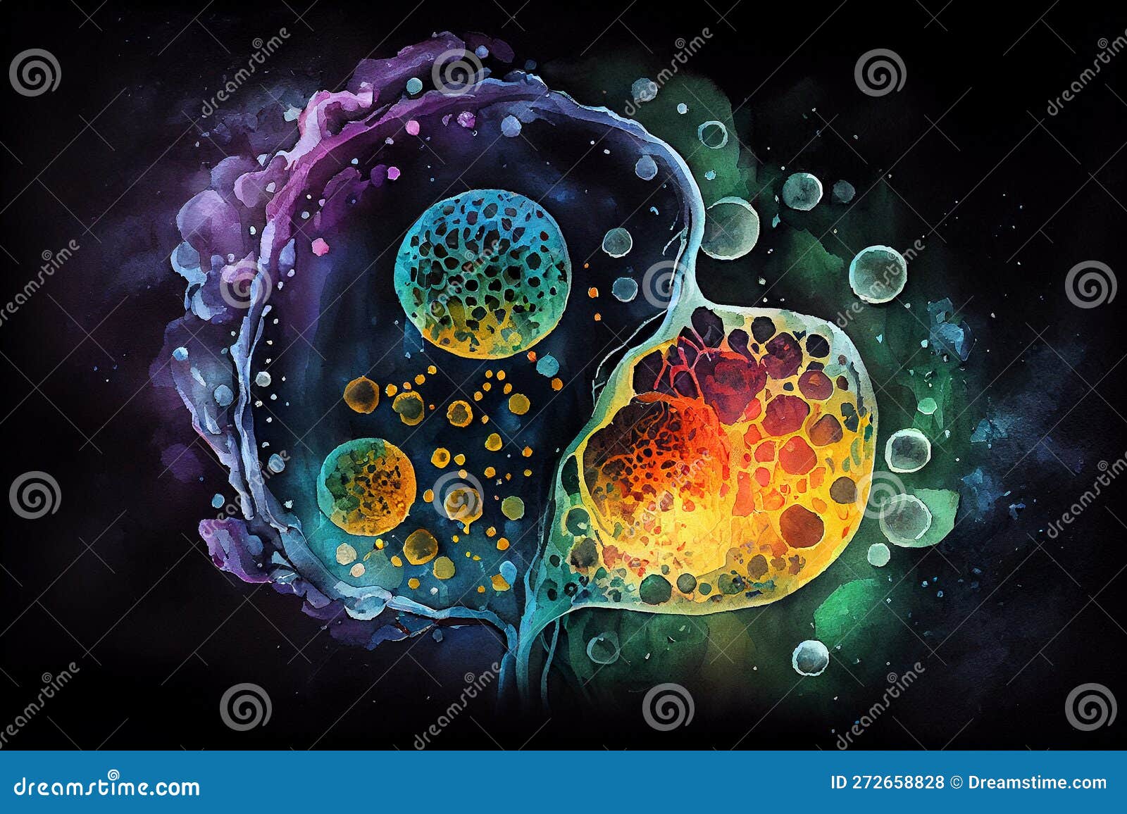 Human Cells Under Microscope, Generative Ai Illustration Stock ...