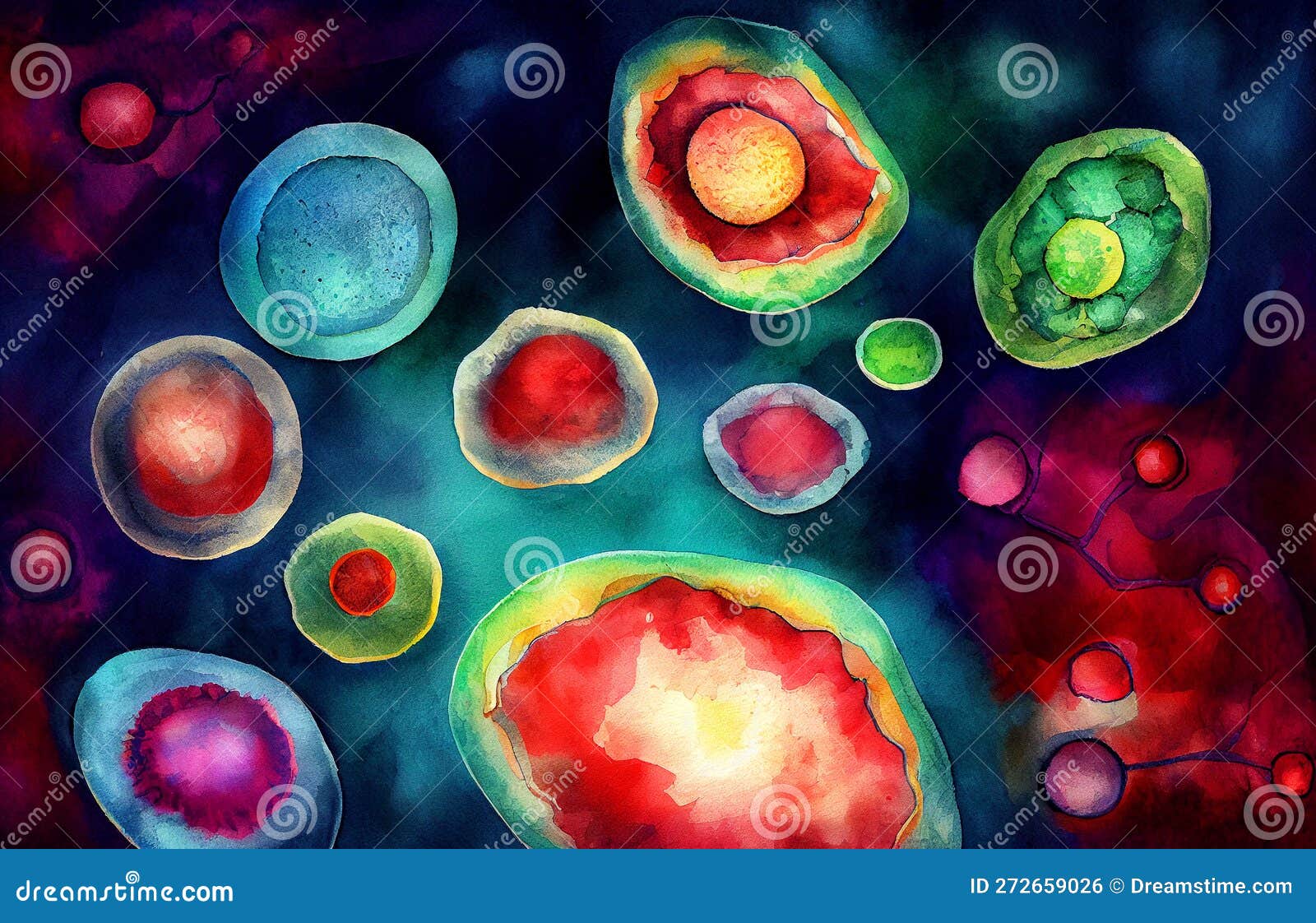 Human Cells Under Microscope, Generative Ai Illustration Stock ...