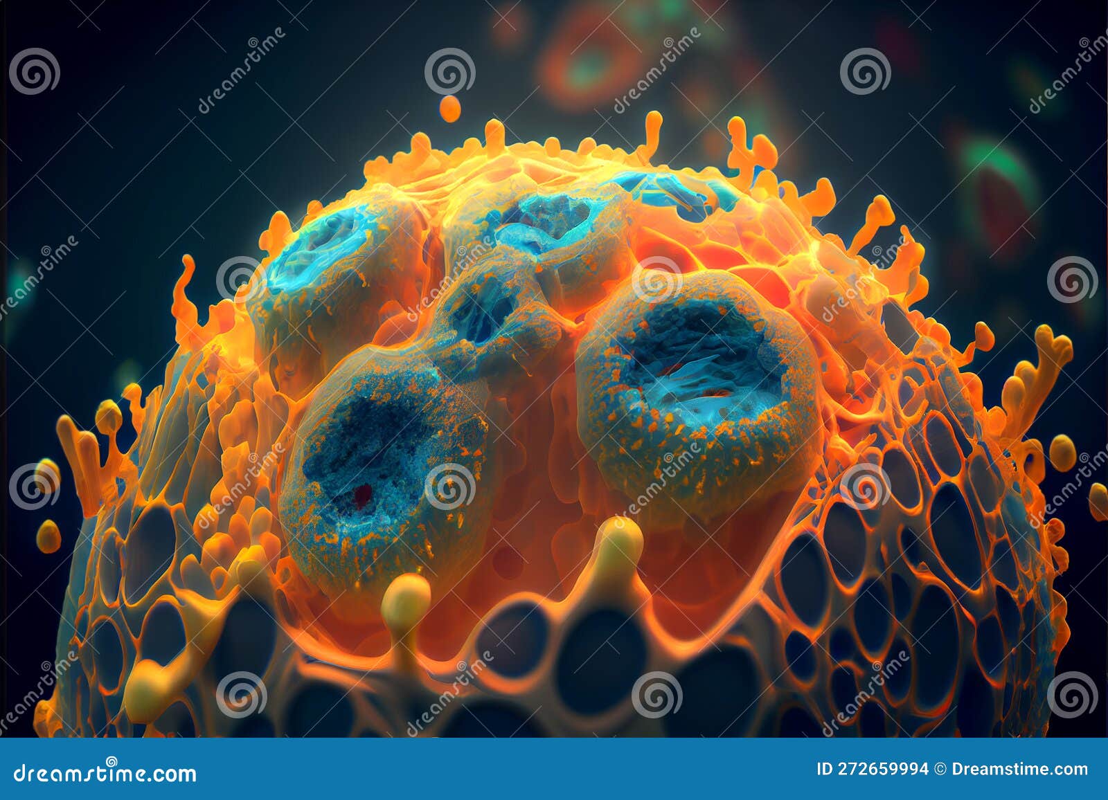 Human Cells Under Microscope, Generative Ai Illustration Stock ...