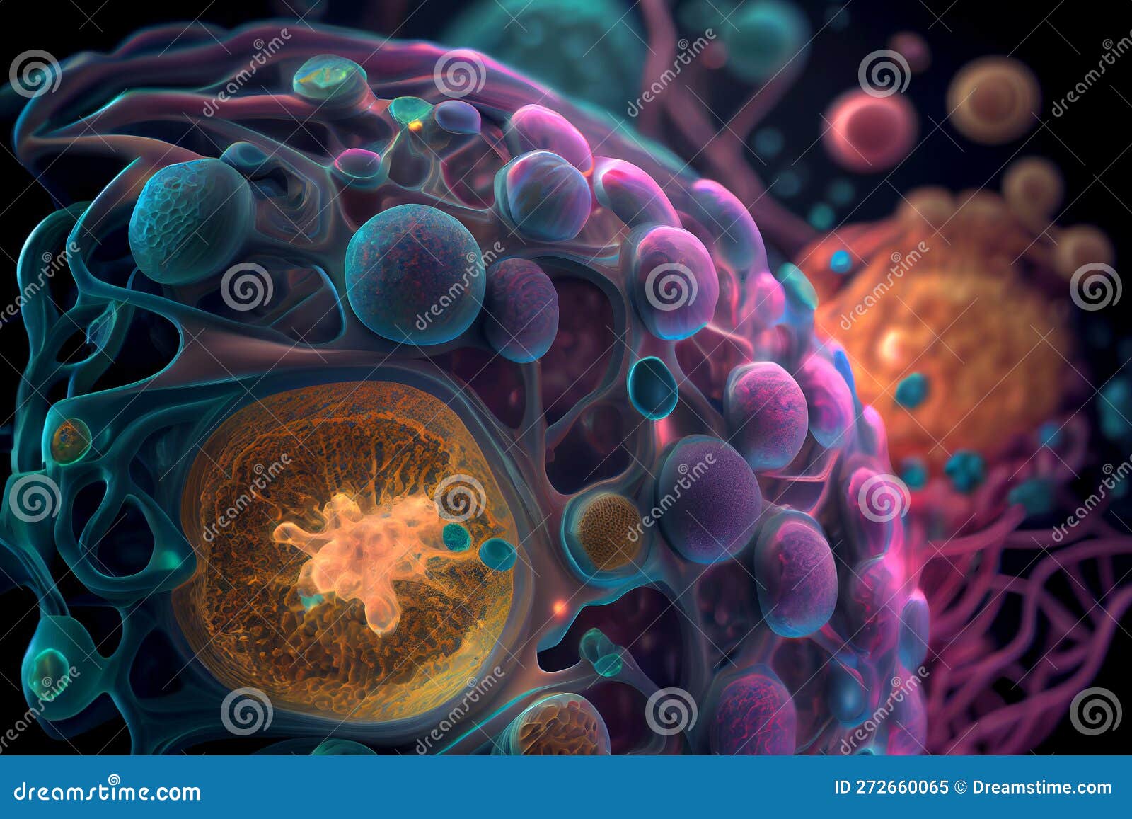 Human Cells Under Microscope, Generative Ai Illustration Stock ...