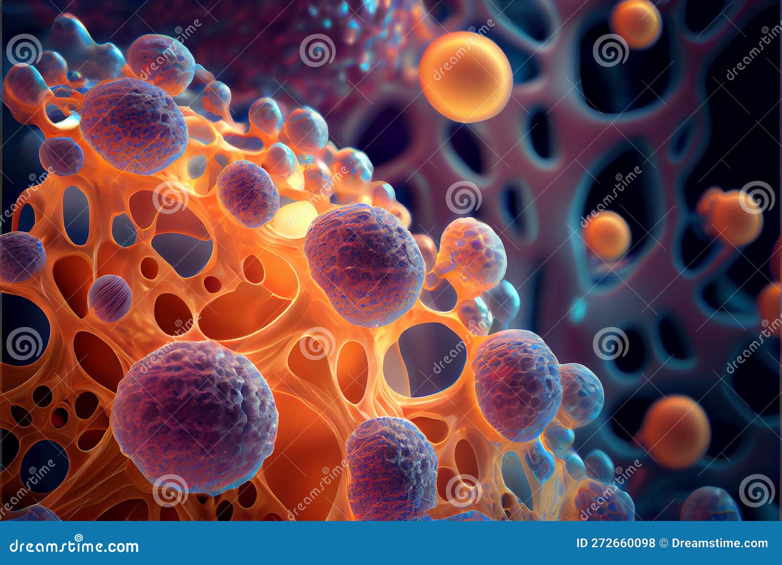 Human Cells Under Microscope, Generative Ai Illustration Stock ...