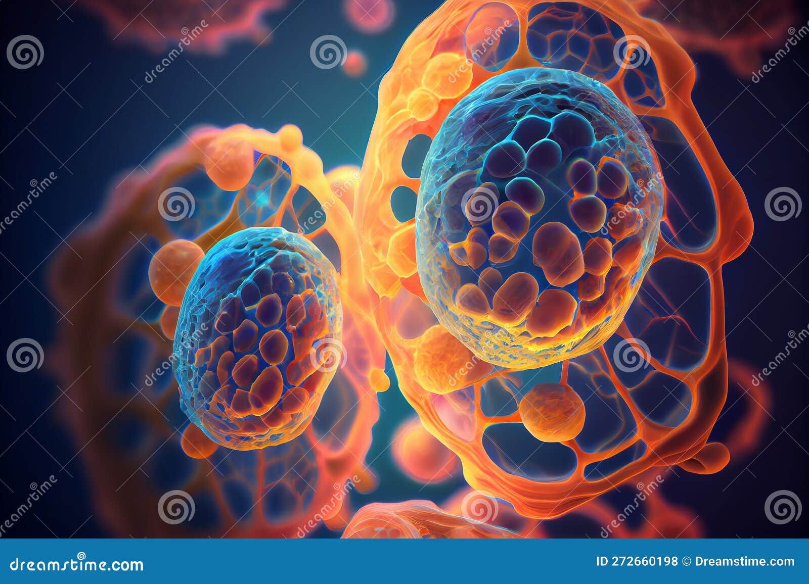 Human Cells Under Microscope, Generative Ai Illustration Stock ...