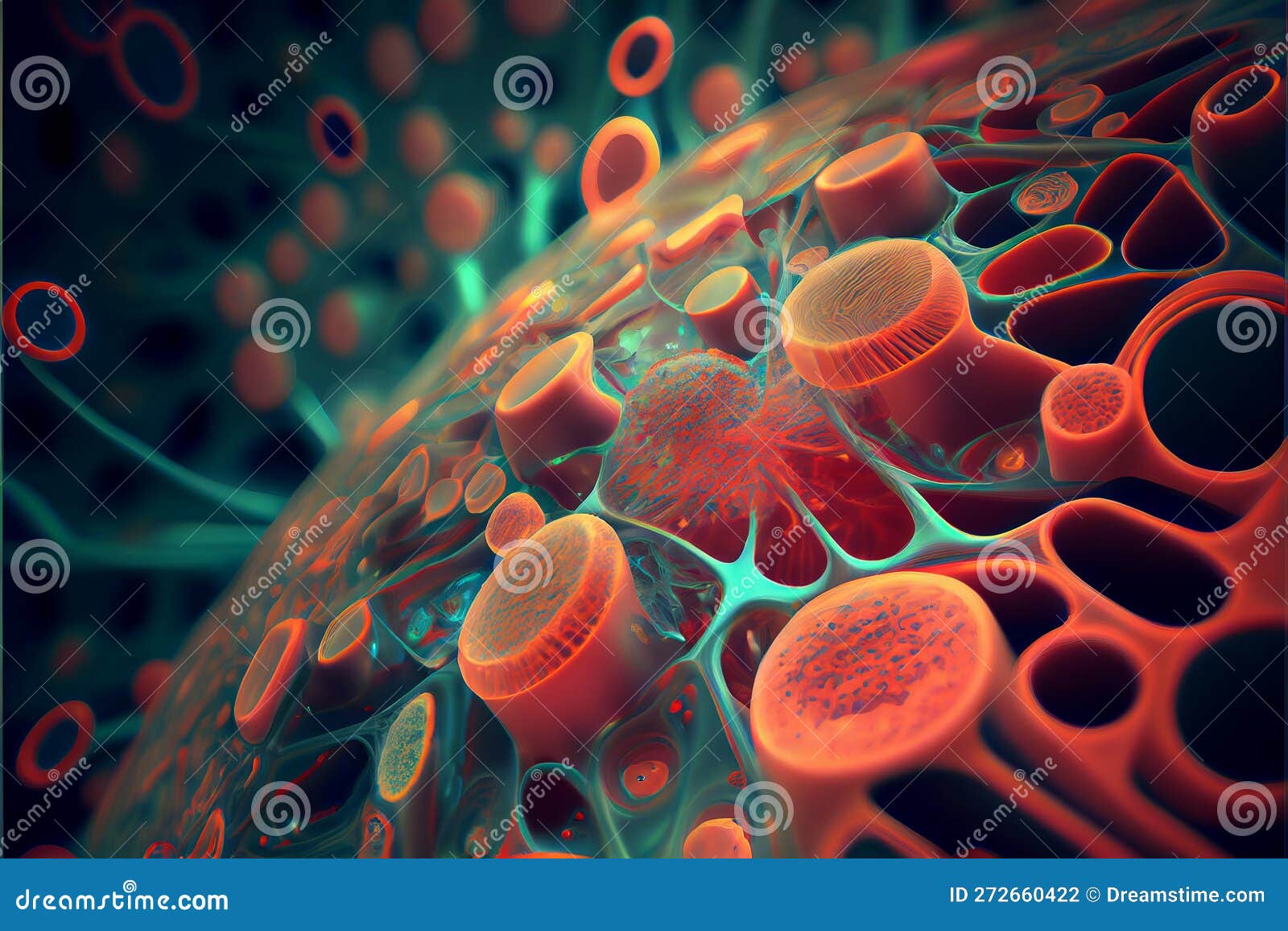 Human Cells Under Microscope, Generative Ai Illustration Stock ...
