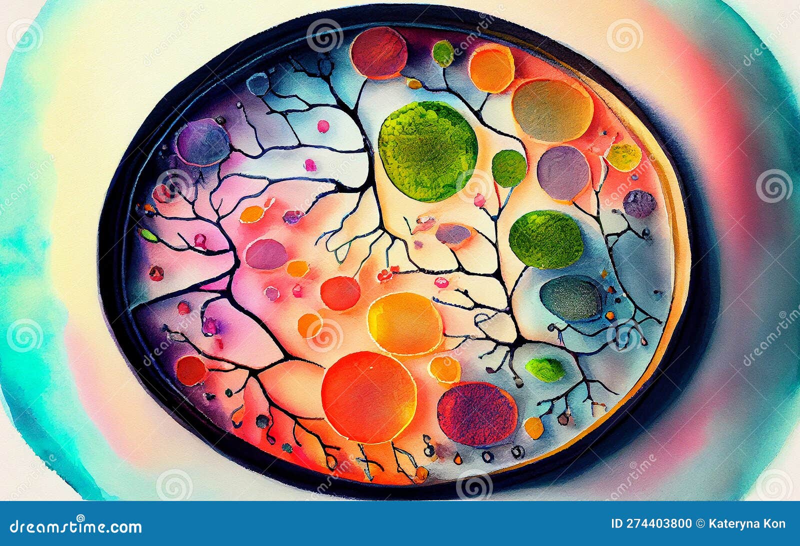 Human Cells Under Microscope, Generative Ai Illustration Stock ...