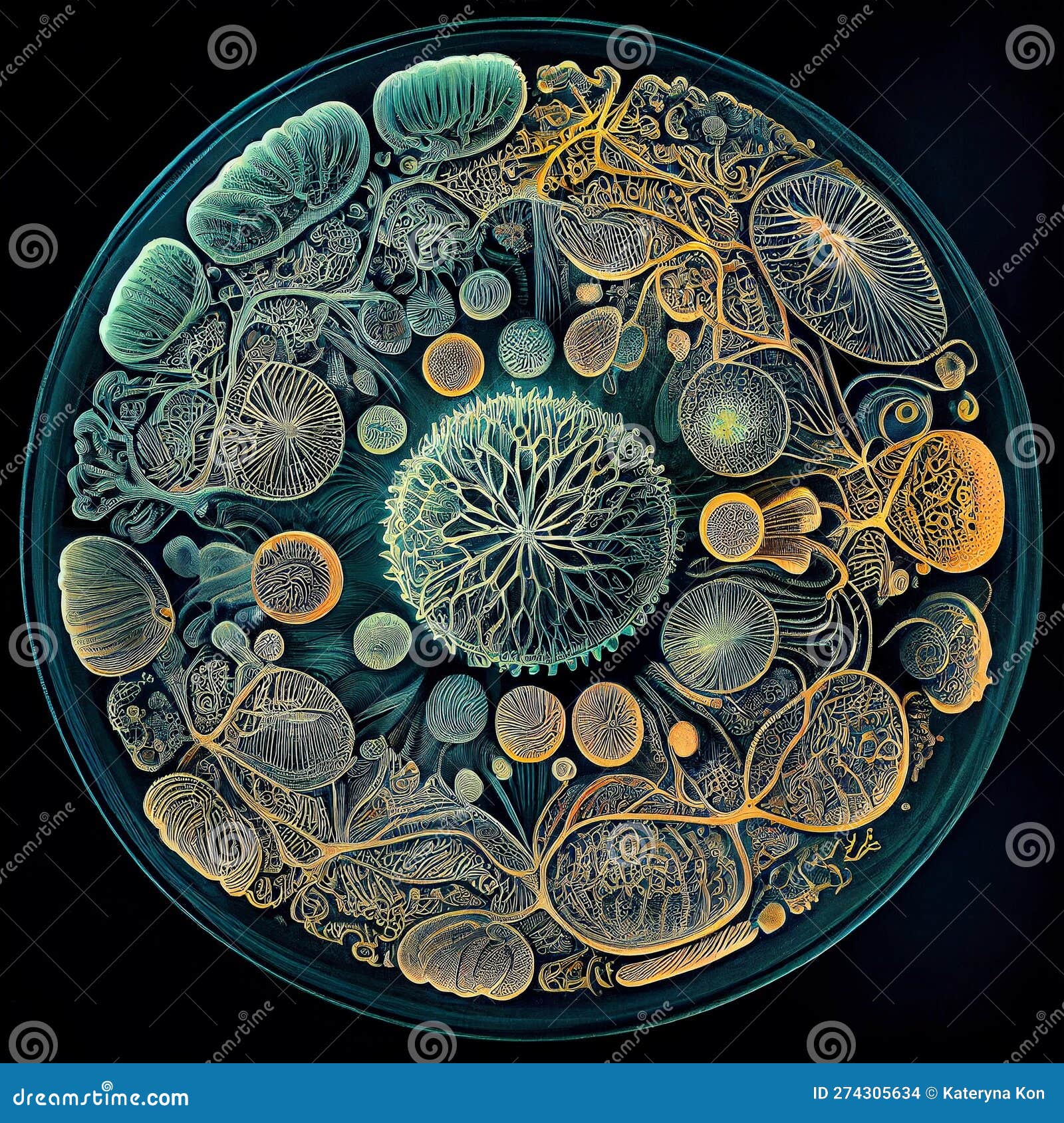 Human Cells Under Microscope, Generative Ai Illustration Stock ...