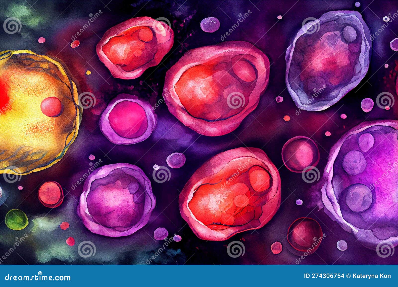 Human Cells Under Microscope, Generative Ai Illustration Stock ...