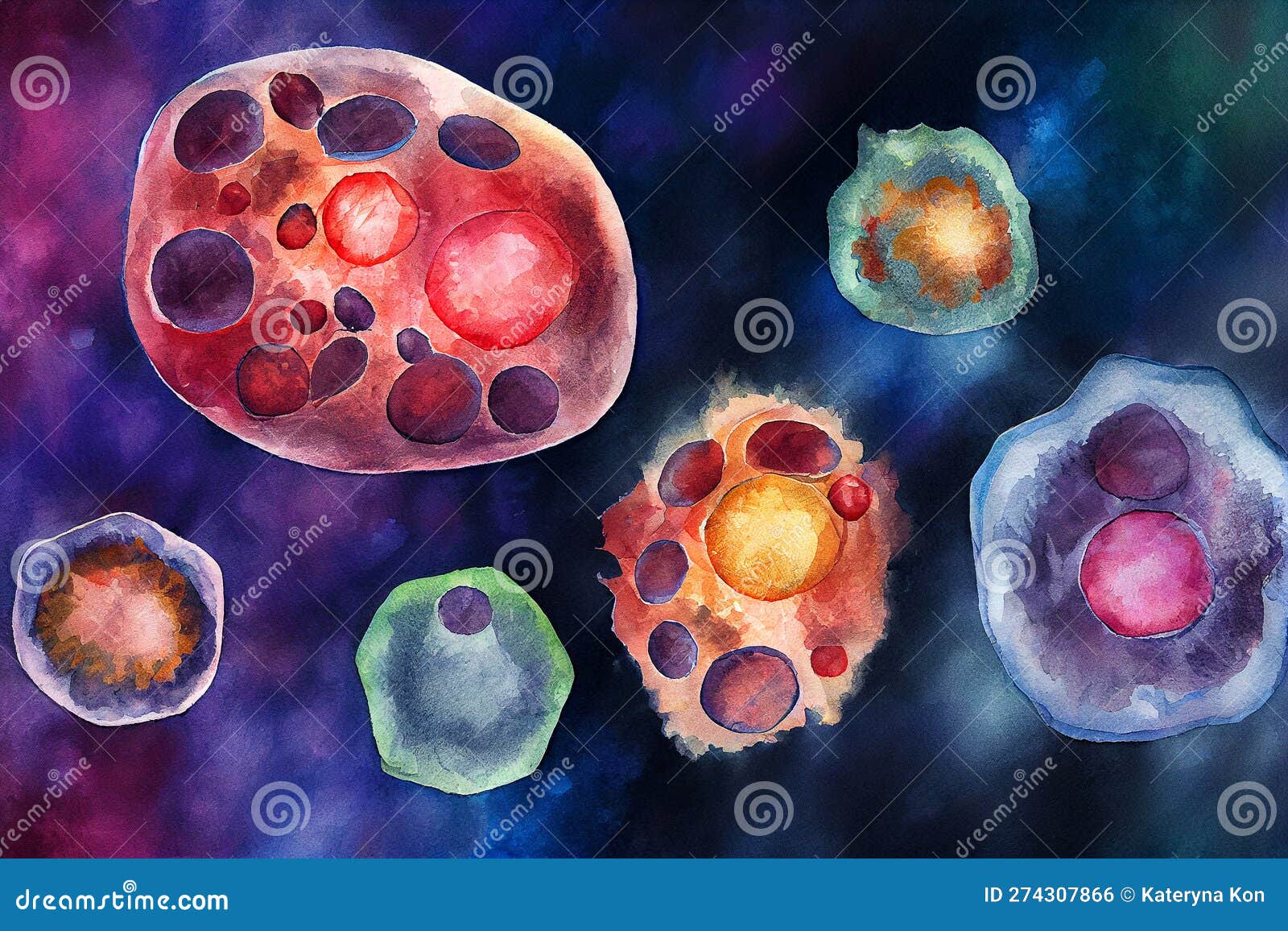Human Cells Under Microscope, Generative Ai Illustration Stock ...