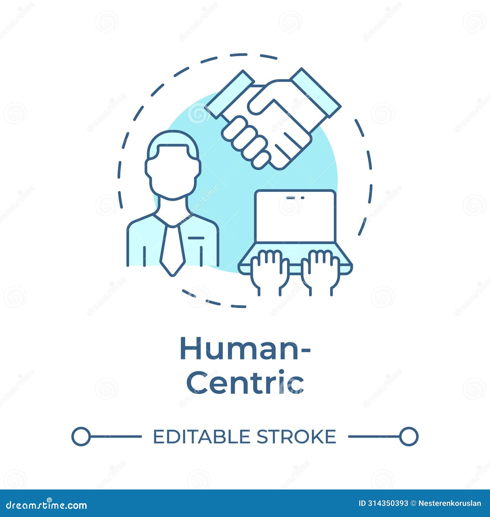 Human-centric Soft Blue Concept Icon Stock Vector - Illustration of ...